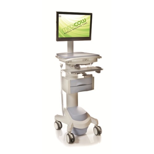 Medicow Powered PC Computer cart with Drawers - Mobile Information ...